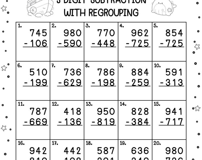 3 Digit Mixed Addition and Subtraction (with and Without Regrouping ...