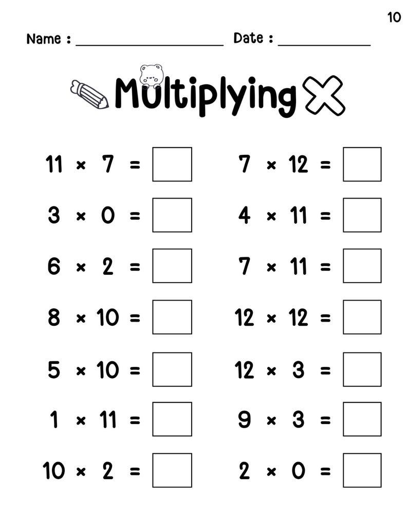 Multiplication Worksheets: Fill-in-the-blanks Math Drills (digital ...