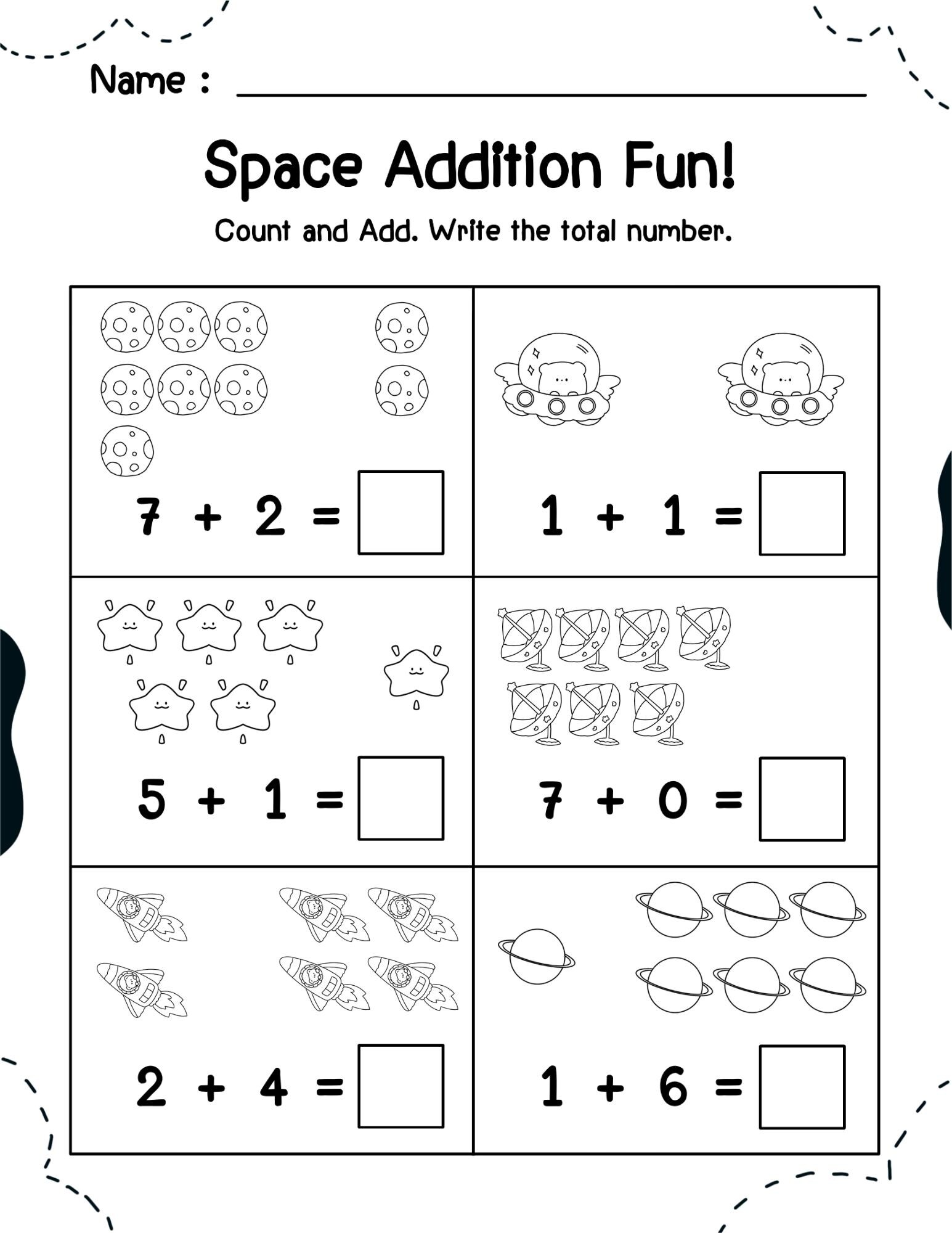Addition Worksheets: Fun With Pictures, Sums to 10 (printable) - Etsy