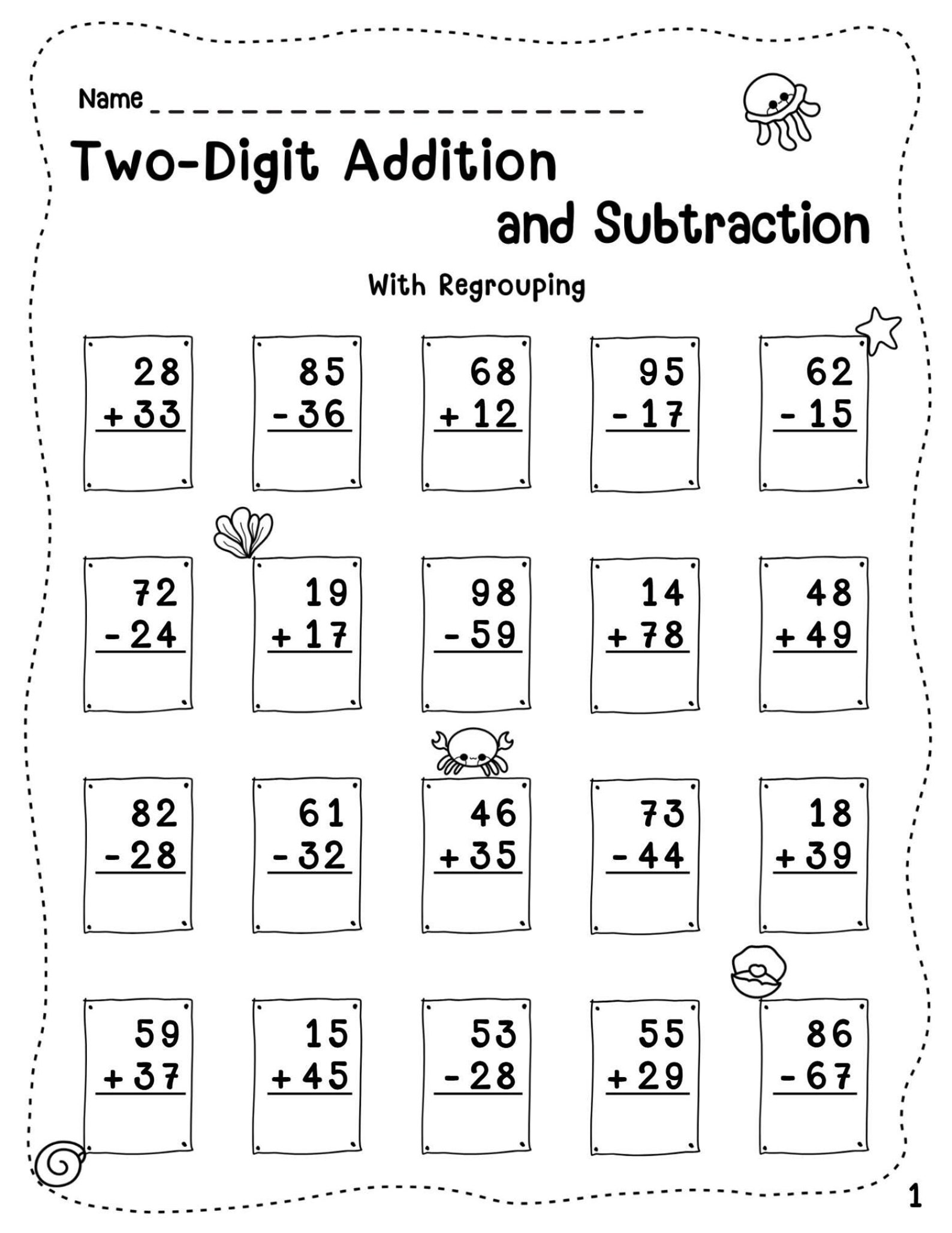 Two-digit Addition and Subtraction With Regrouping Within 100 Math ...