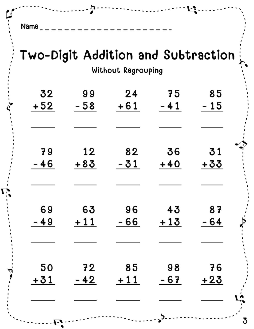 Two Digit Addition & Subtraction Worksheets: 1st-2nd Grade Math ...
