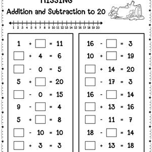 50 Printable Spring Missing Addends and Subtrahend to 20 | Math ...