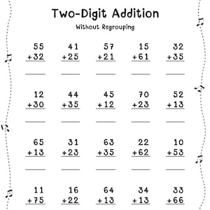 Two Digit Addition Without Regrouping (within 100) for 1st Grade-2nd ...