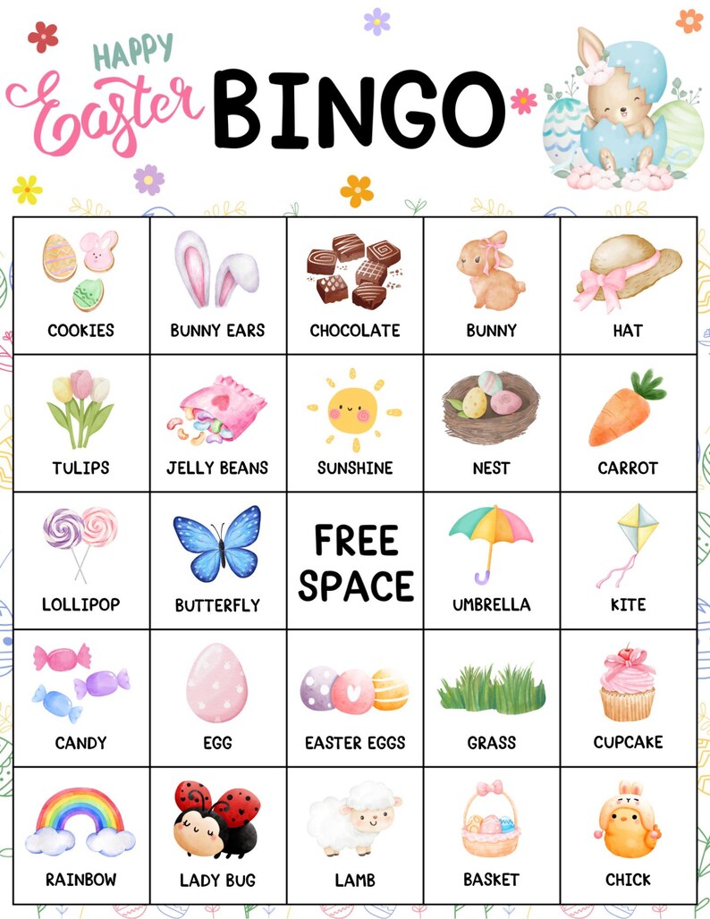 Easter Bingo Cards Activity | 50 Different Cards for Spring Fun ...