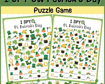 St. Patrick's Day I Spy Worksheet, I Spy Activity, St. Patrick's Day ...