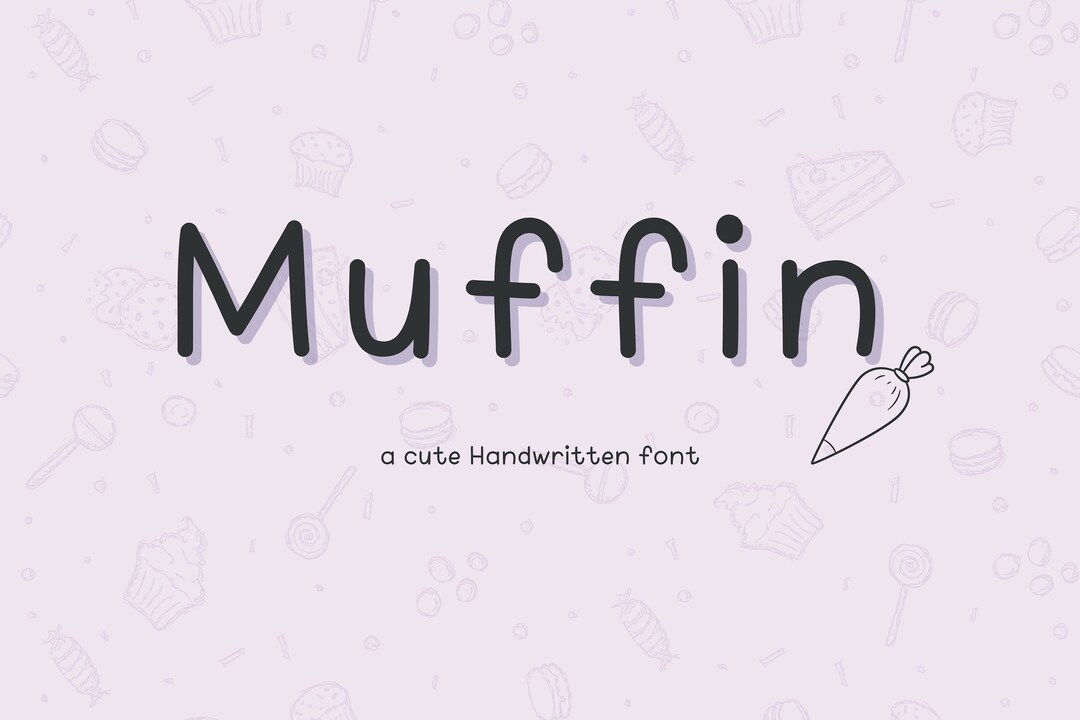 Muffin Handwritten Font, Simple Font, Cute Font, Neat Handwriting Font ...