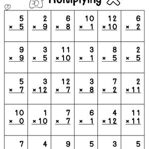 44 Printable Multiplying Practice Worksheets. Numbers 1-12. 1st-4th ...