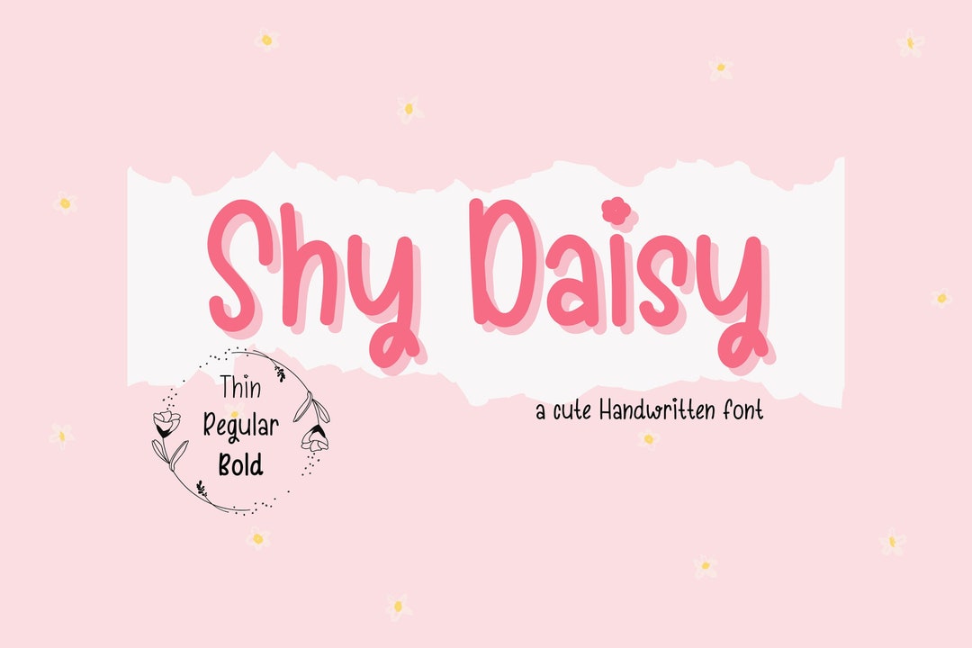Shy Daisy Handwritten Font, Simple Font, Cute Font, Neat Handwriting ...