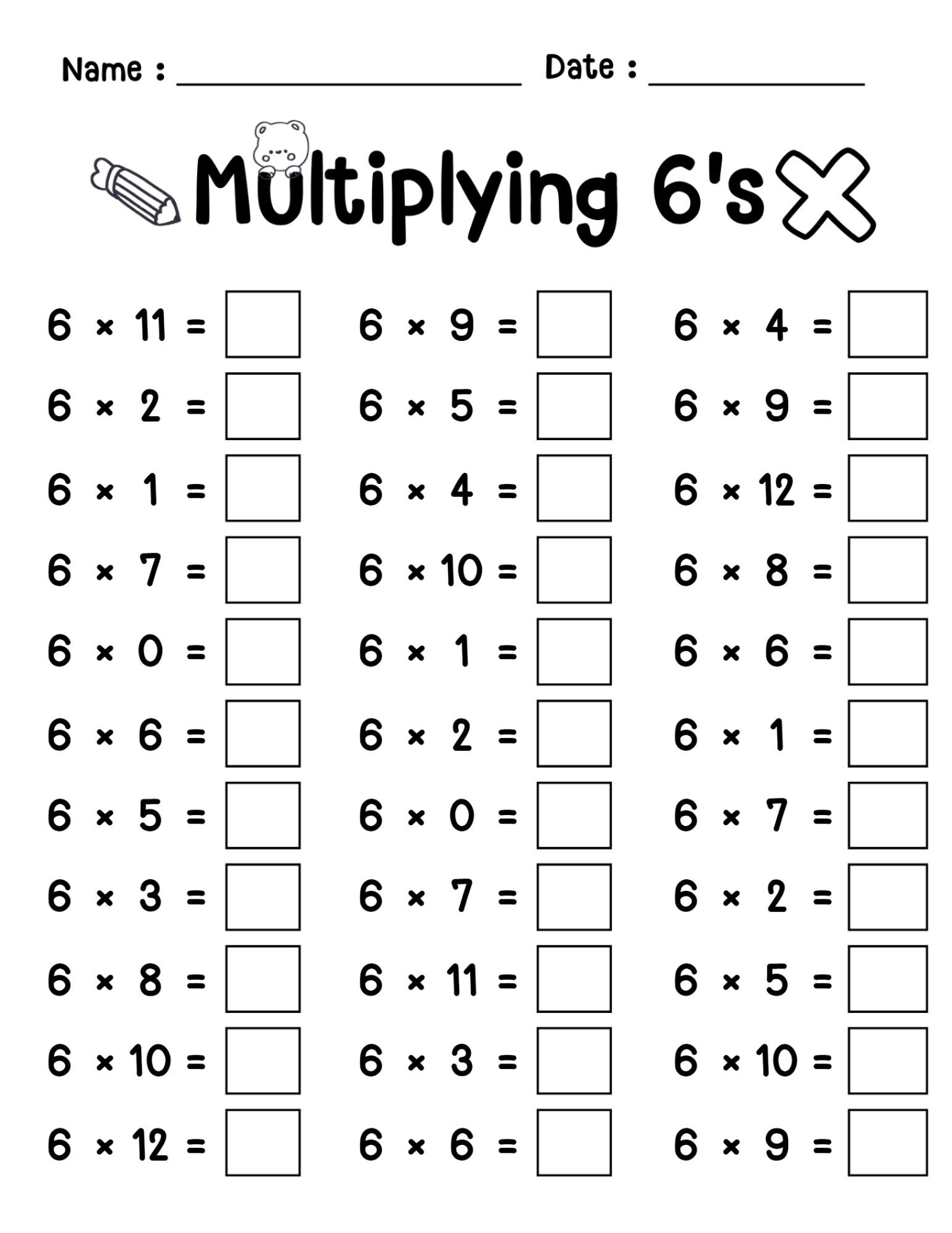 Multiplication Worksheets: Fill-in-the-blanks Math Drills (digital ...