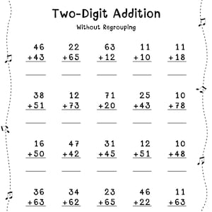 Two Digit Addition Without Regrouping (within 100) for 1st Grade-2nd ...