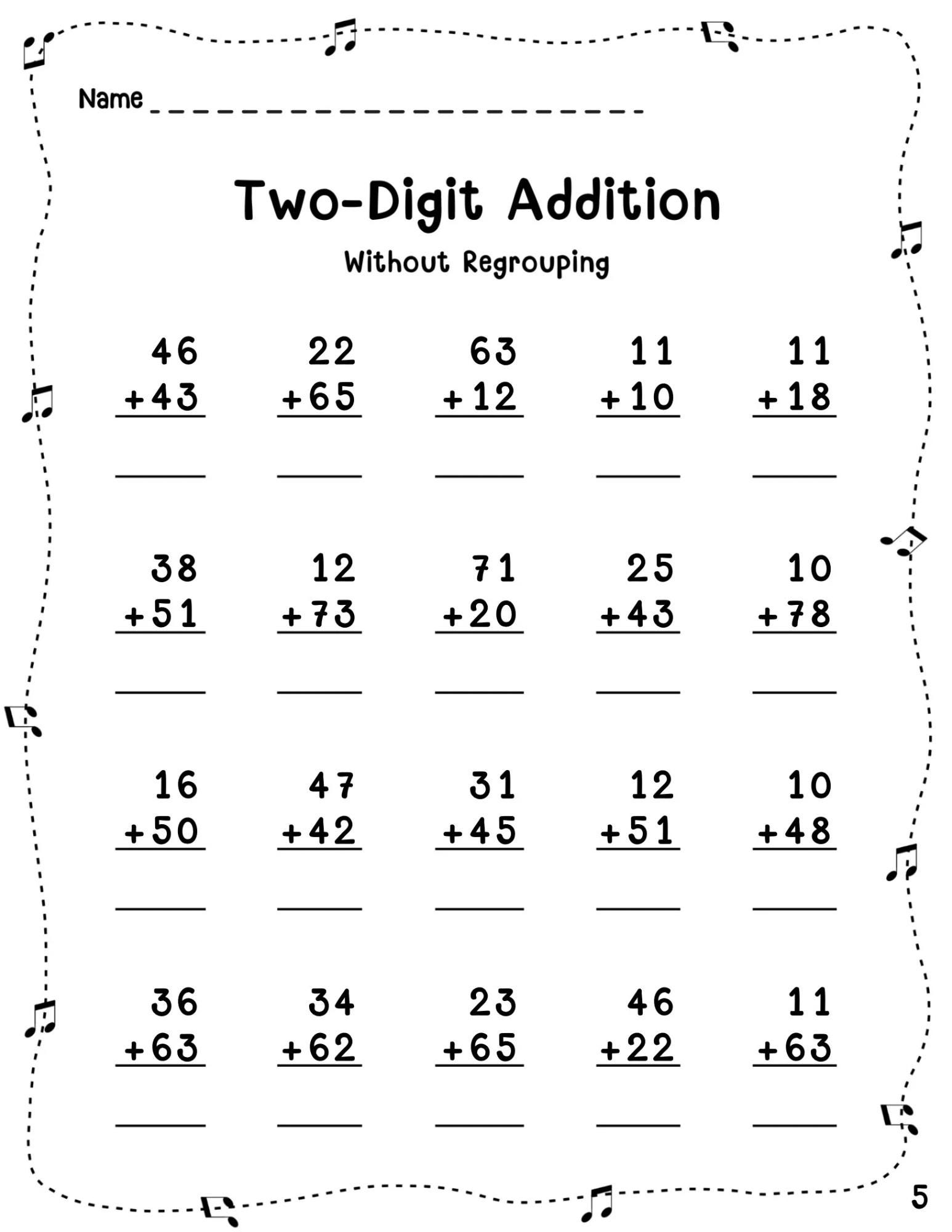 Two Digit Addition Without Regrouping (within 100) for 1st Grade-2nd ...