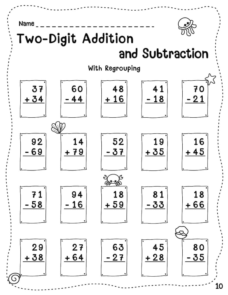 Two-digit Addition and Subtraction With Regrouping Within 100 Math ...