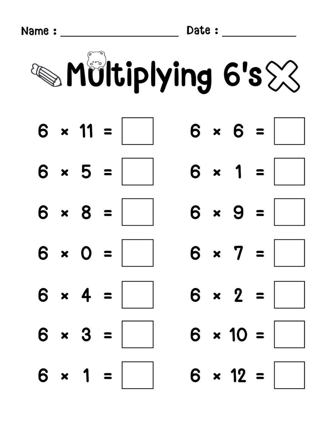 Multiplication Worksheets: Fill-in-the-blanks Math Drills (digital ...