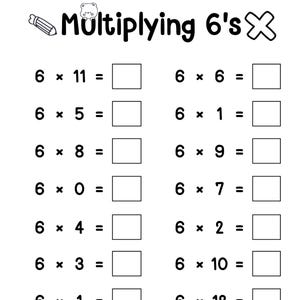 Multiplication Worksheets: Fill-in-the-blanks Math Drills (digital ...
