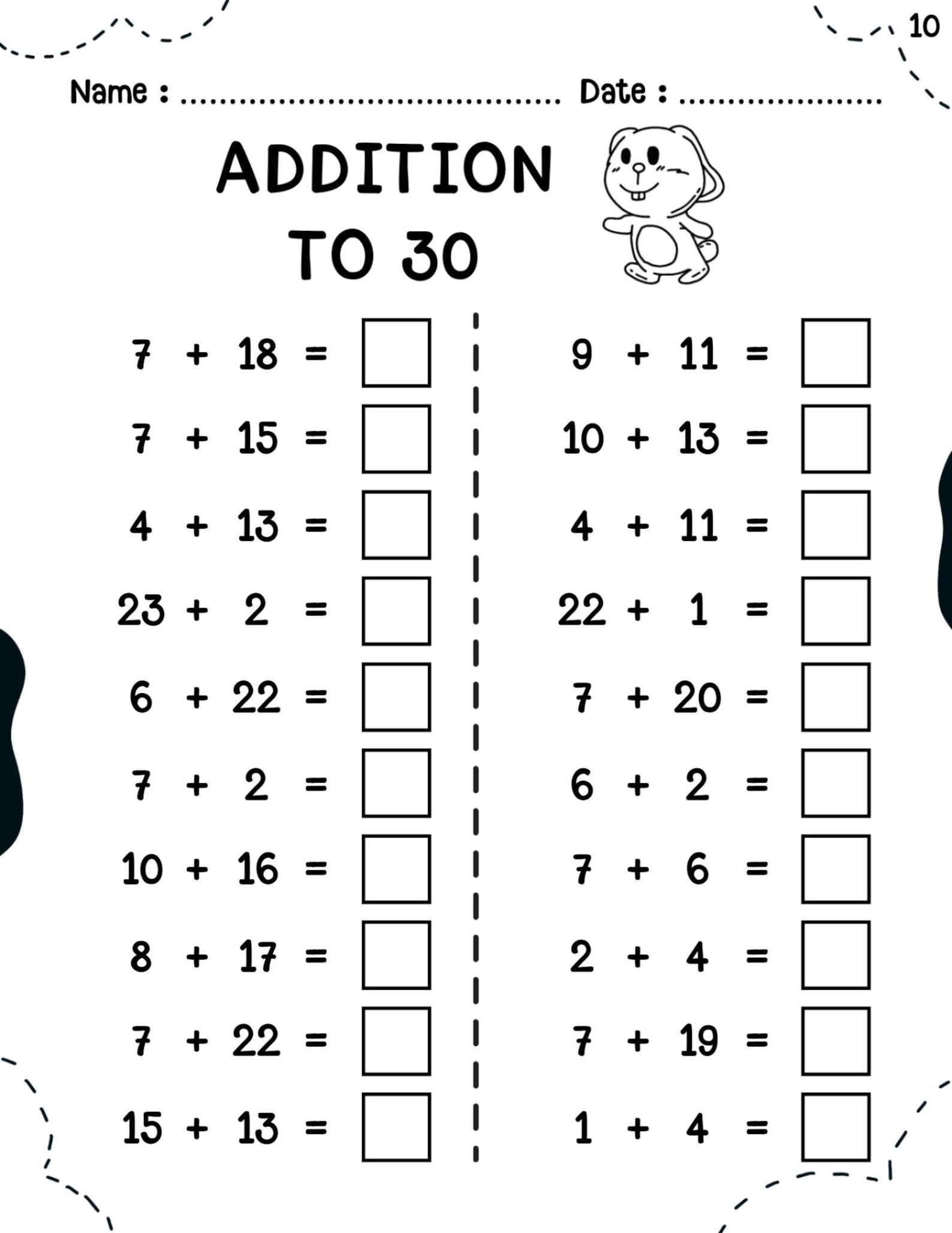 60 Printable Addition Sentences - Sums up to 30 - Etsy