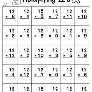 44 Printable Multiplying Practice Worksheets. Numbers 1-12. 1st-4th ...