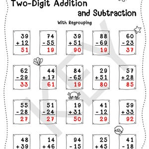 Two-digit Addition and Subtraction With Regrouping Within 100 Math ...