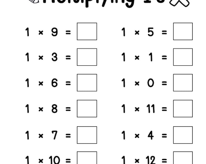 24 Printable Multiplication and Division Worksheets (1-12), Fill in the ...