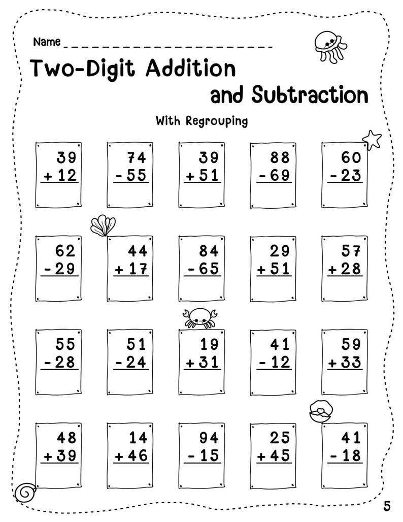 Two-digit Addition and Subtraction With Regrouping Within 100 Math ...