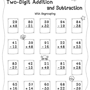 Two-digit Addition and Subtraction With Regrouping Within 100 Math ...