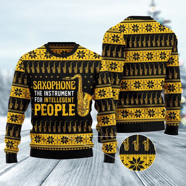 Ugly Christmas Sweater Saxophone - Etsy