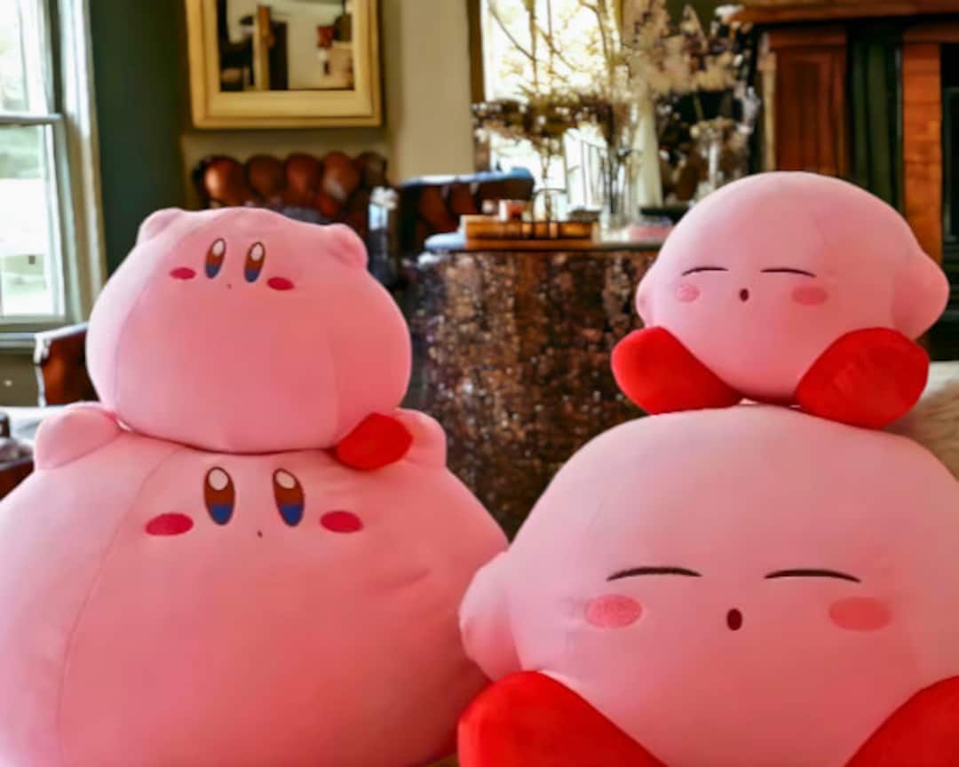 Kirby Plushie Stuffed Plushie Toy Cute Kawaii Plush in 3 Size's Soft ...