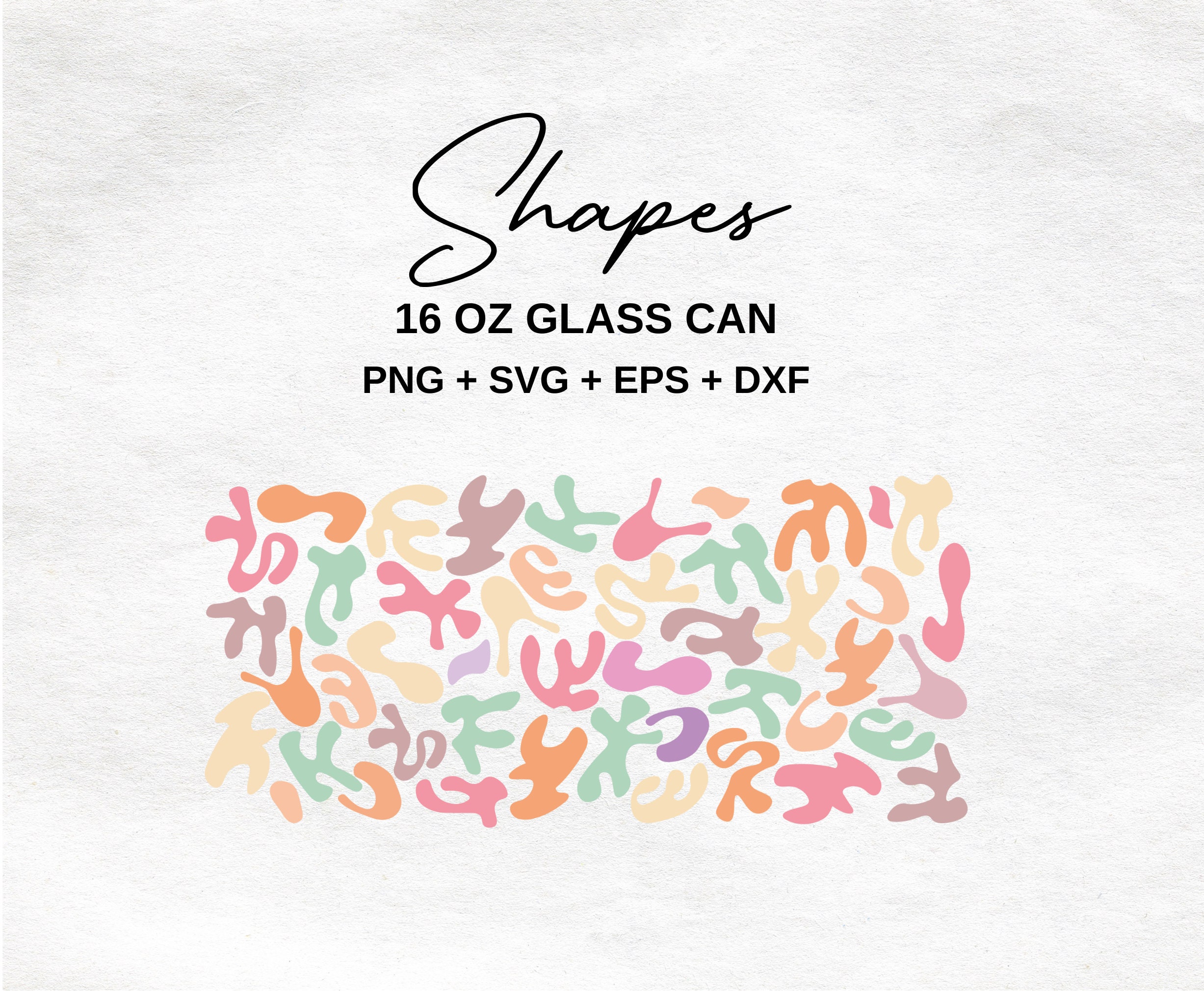 Groovy Shapes 16oz Glass Can Svg, Retro Groovy Libbey Glass Can Wrap ...