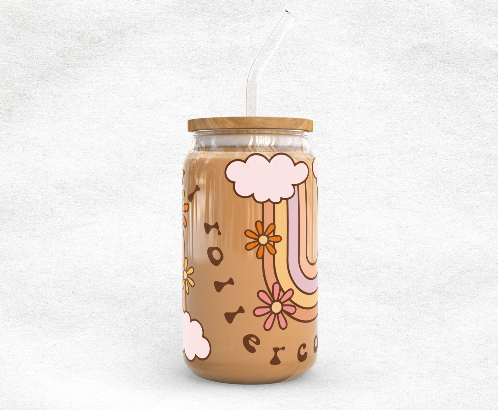 Emotional Roller Coaster 16oz Glass Can Svg, Retro Rainbow Libbey Glass ...