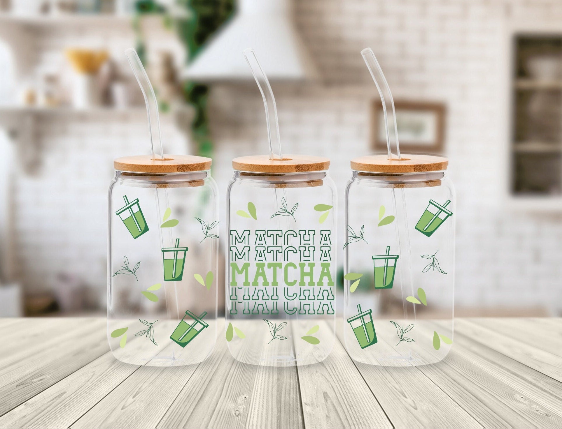 Matcha 16oz Glass Can Svg, Matcha Libbey Glass Can Wrap, Matcha Cup ...