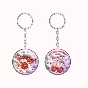 3D Self Love Round Pattern Keychain Wrap Bundle | Motivational Quotes ...