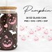 Halloween 16oz Glass Can Wrap PNG Ghost and Pumpkin Glass Cup Wrap ...