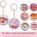 3D Self Love Round Pattern Keychain Wrap Bundle Motivational Quotes ...