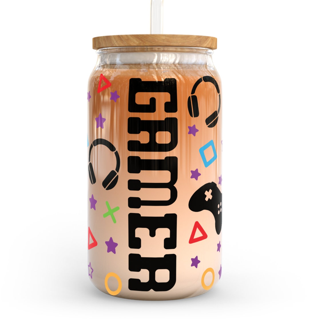 Gamer Bundle 16oz Glass Can Svg Gamer Life Can Wrap Game Over Glass Can ...