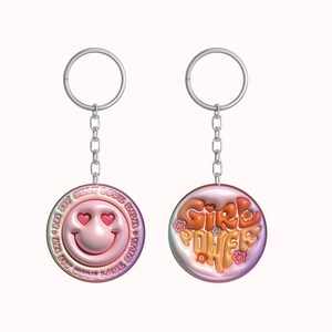 3D Self Love Round Pattern Keychain Wrap Bundle | Motivational Quotes ...