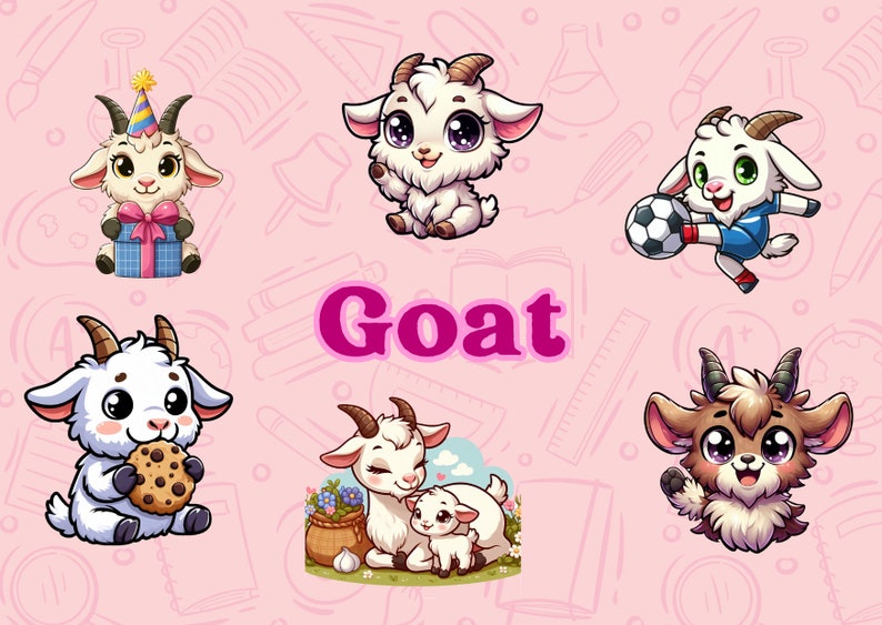 Cute Goat Sticker Sticker Bundle Kawaii Stickers Long - Etsy
