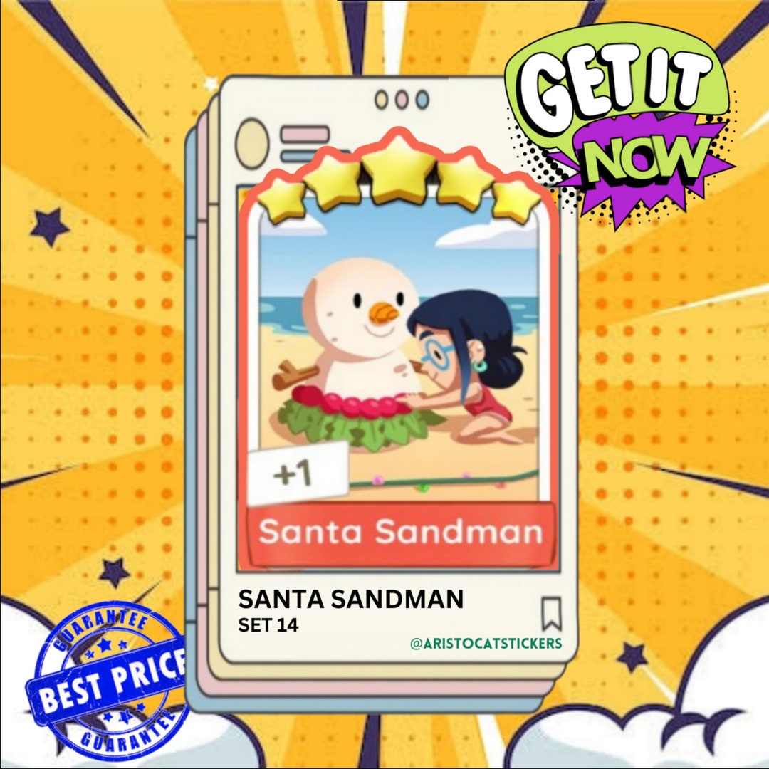Monopoly Go Digital Sticker santa Sandman From Set 14 2nd Album - Etsy
