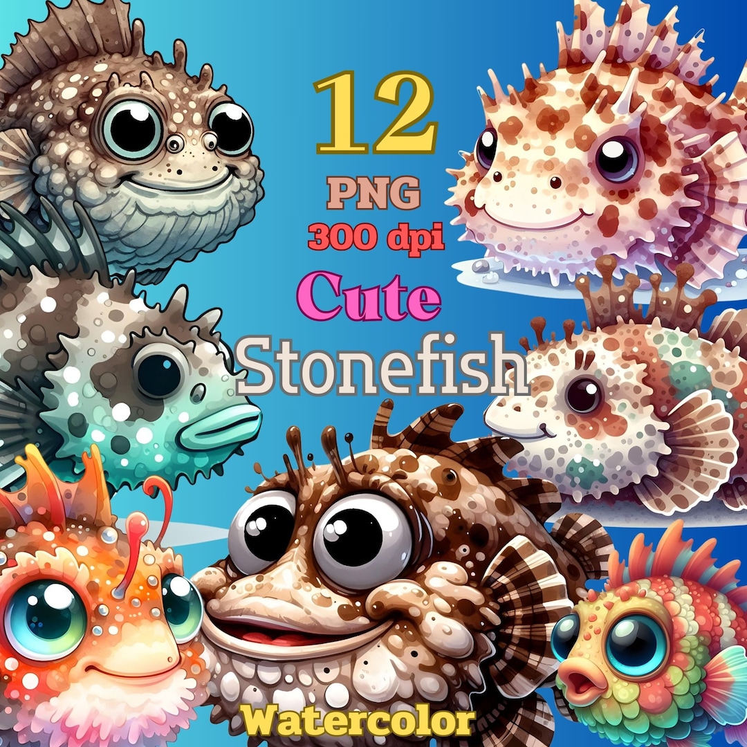Mystical Stonefish Wonders: 12 PNG Cute Stonefish Clipart - Adorable ...