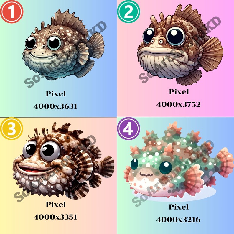 Mystical Stonefish Wonders: 12 PNG Cute Stonefish Clipart - Adorable ...