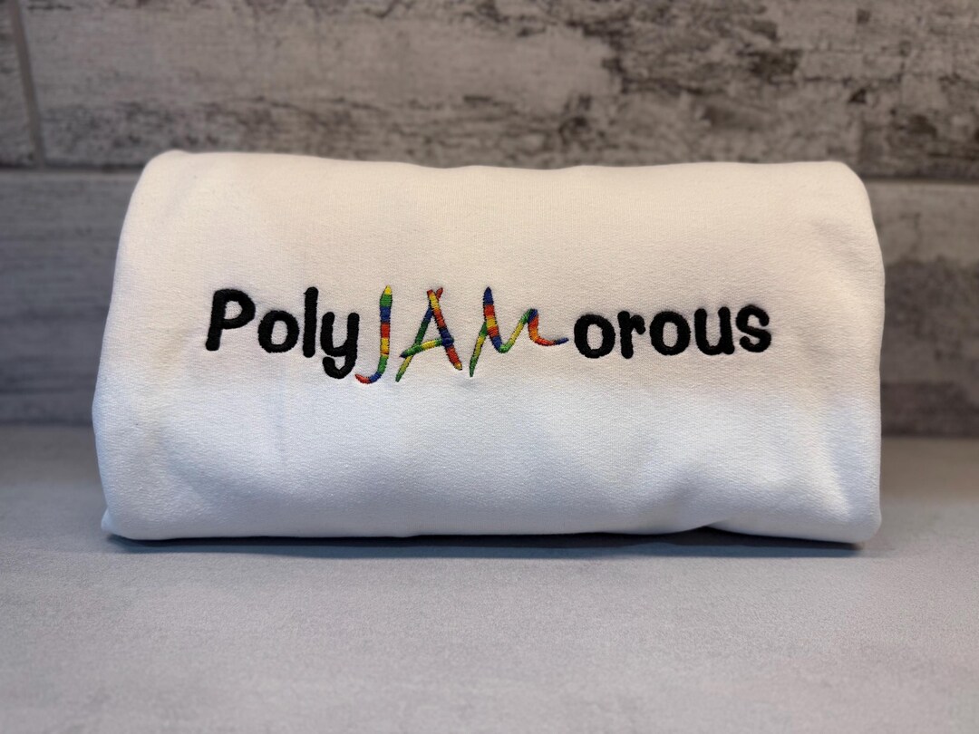Ladies Embroidered Funny Meme Tshirt "polyjamorous" for Music Lovers | Unique Gift Idea | Cozy ...