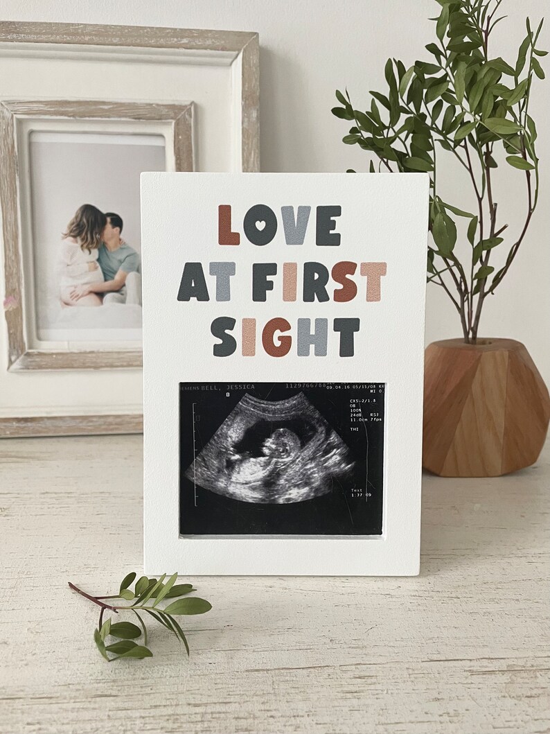 First Time Mom Gift Wooden Pregnancy Announcement Photo Frame - Baby ...