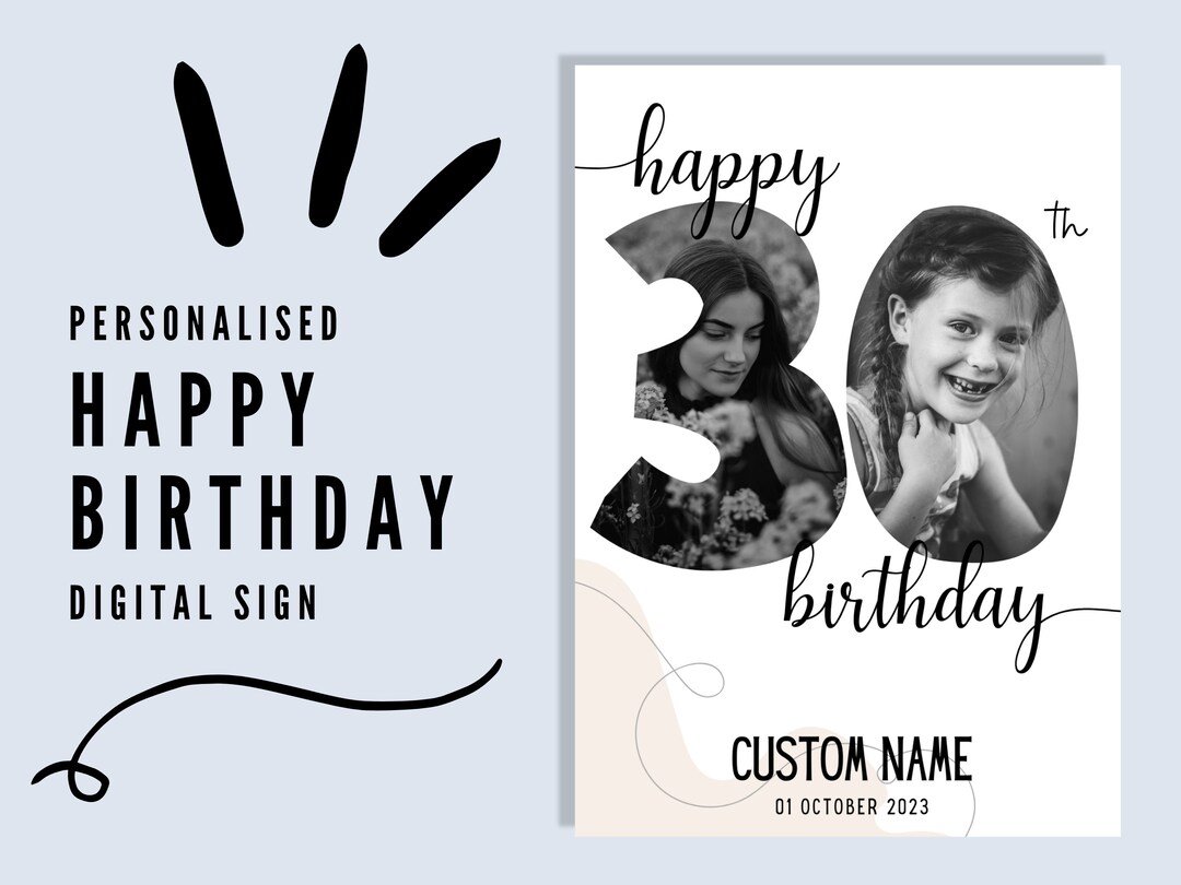 Happy Birthday Custom Template - 30th - Etsy