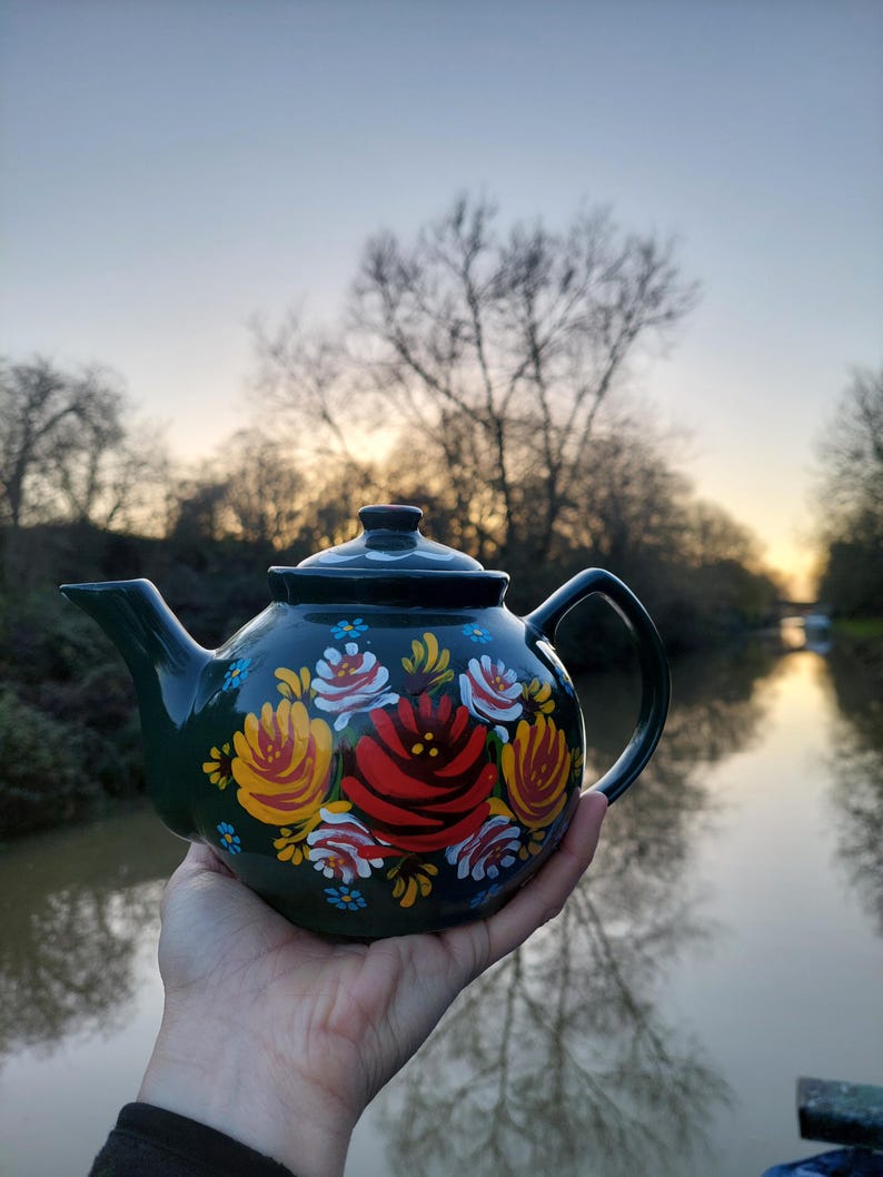 Bargeware Roses and Castles Upcycled Teapot - Etsy