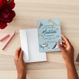 Puffin Rock Birthday Invitation - Etsy