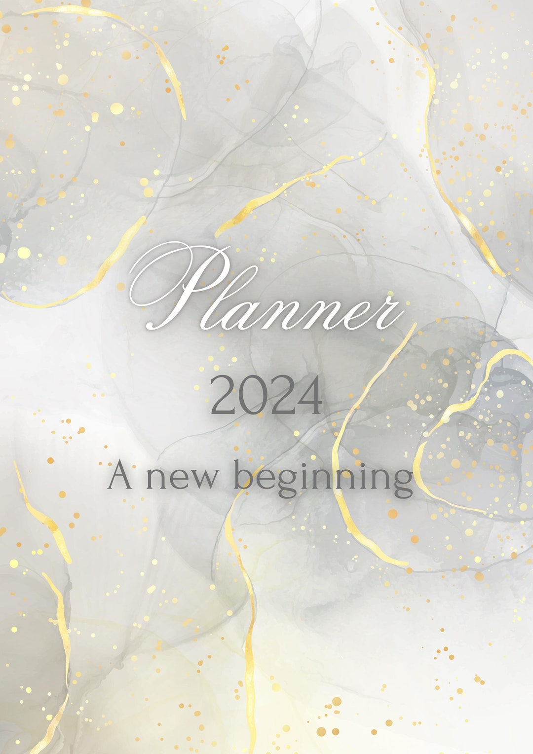 Marble 2024 Planner, Ultimate Full Year Planner, 12 Months, Printable ...