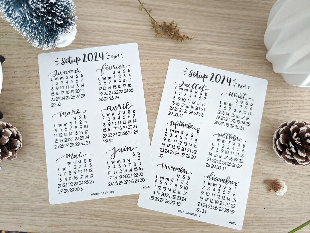 Setup Stickers 2024 Calendars for Bullet Journal - Etsy