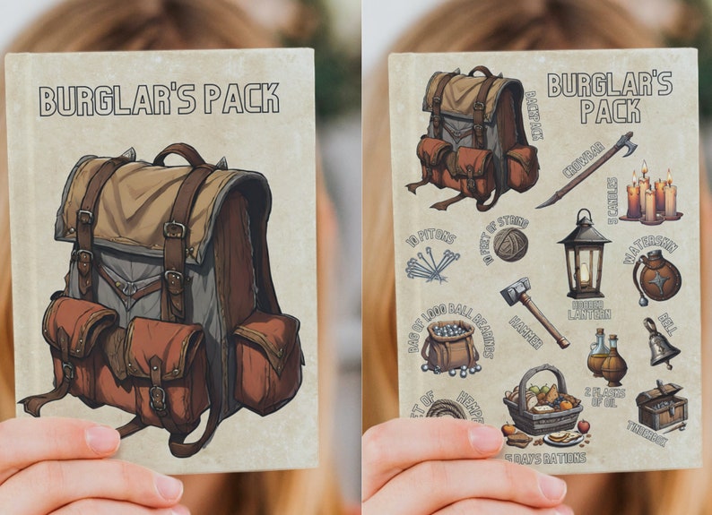 D&D Equipment Pack Cards Posters Dungeons and Dragons 5e Compatible, A5 ...