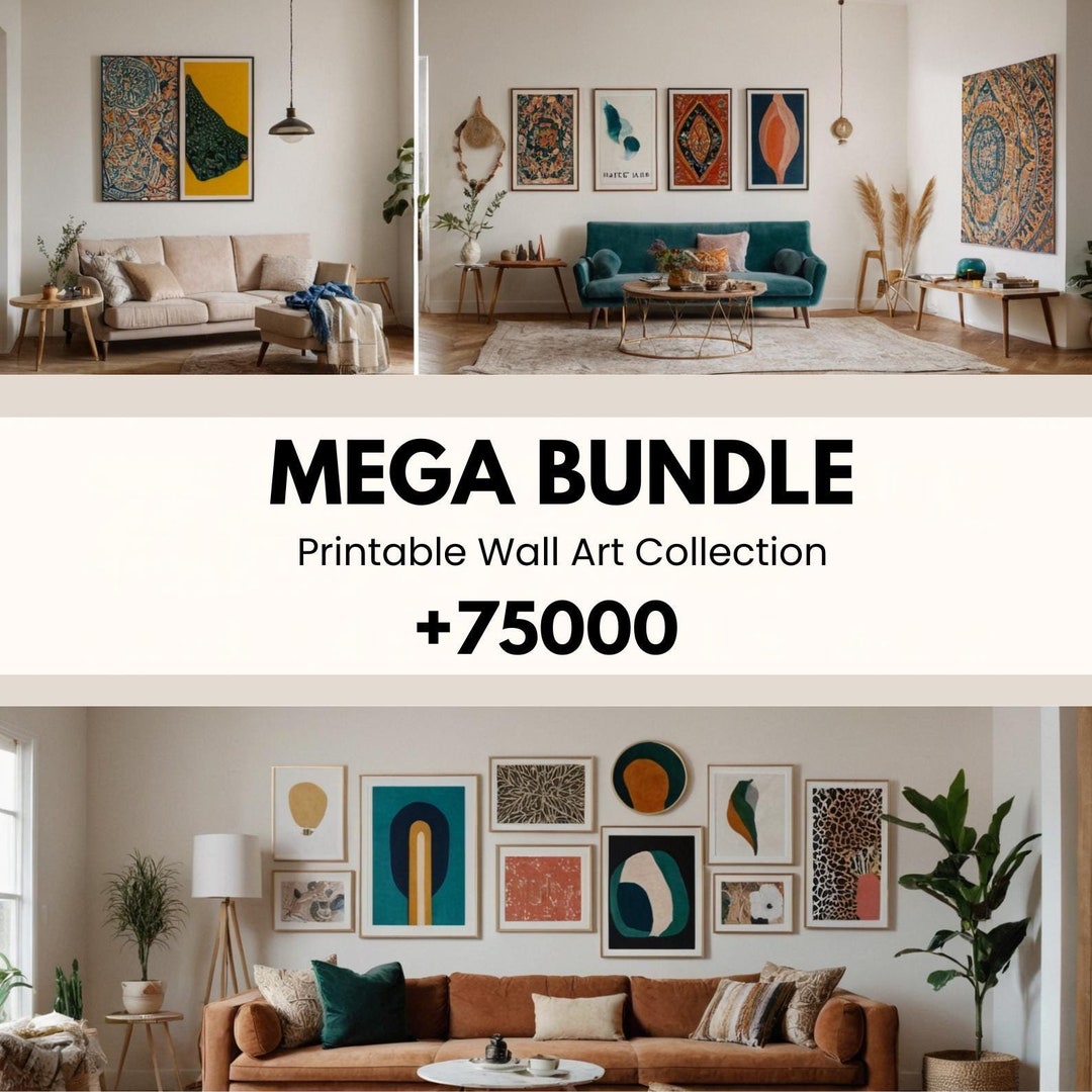 Wall Art Bundle, Printable Vintage Gallery Sets, Eclectic and ...