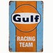 Gulf Racing Team Metal Tin Signage Man Cave Racing Workshop Cars Racing ...