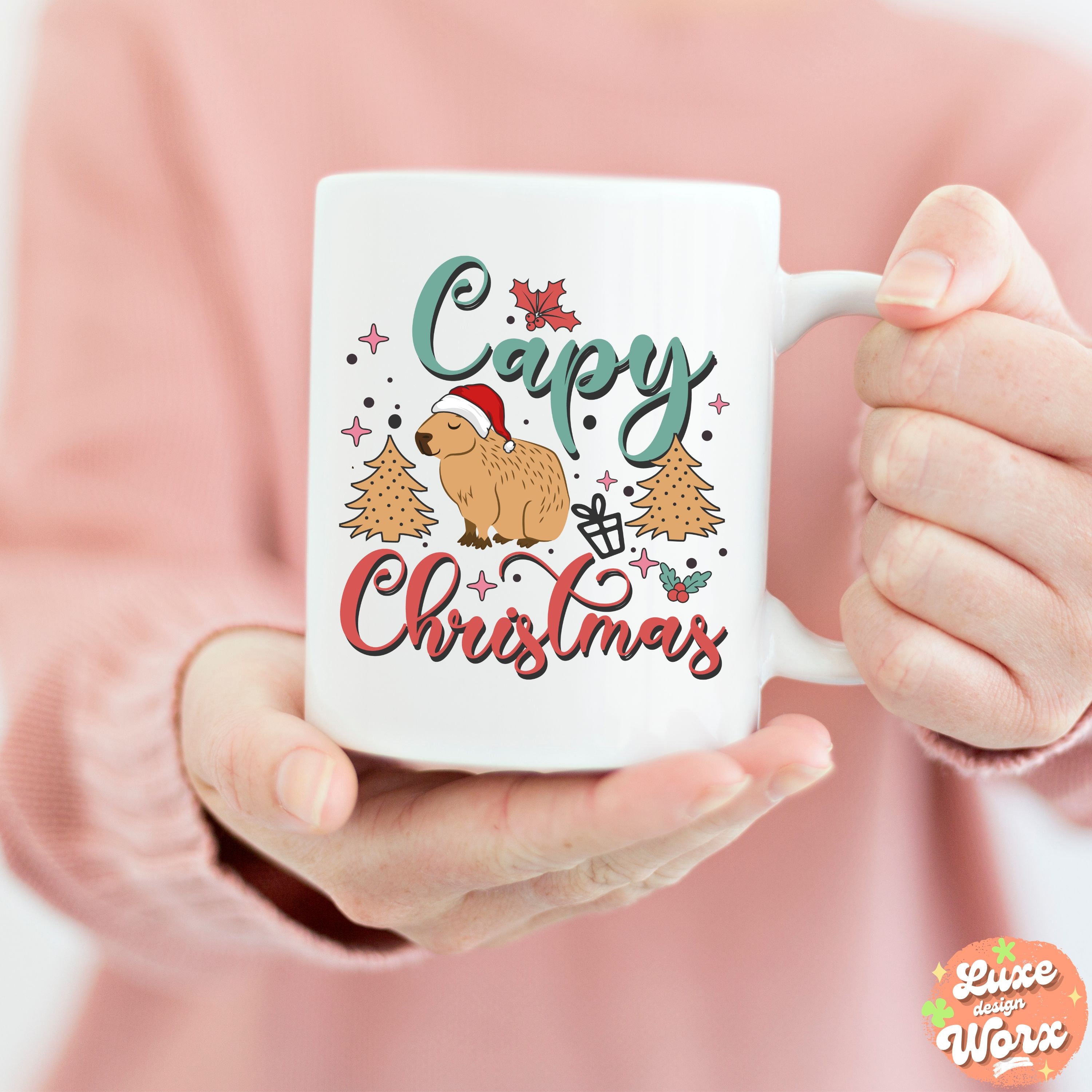 Capybara Christmas Svg Christmas Vibes Svg Holiday Sublimation Family ...