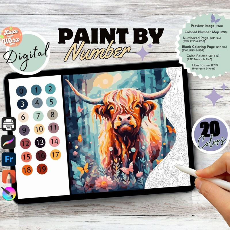 Paint by Number Cow - Etsy